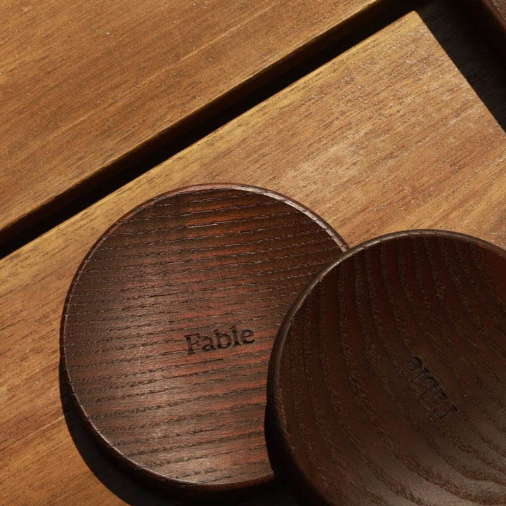 Wood Coasters Set | Ash Wood Coaster by Fable Home | Fable Home